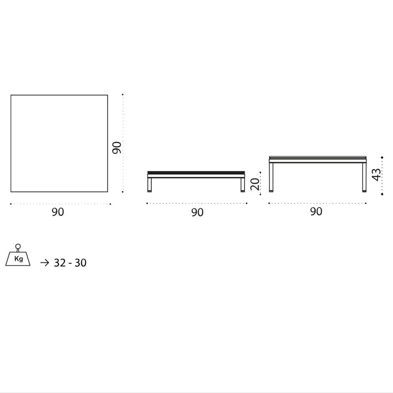 Baia Square Outdoor Coffee Table | Ethimo | FCI London
