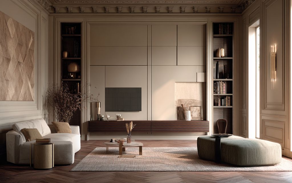 Concealed TV Cabinet with Storage for Elite Homes