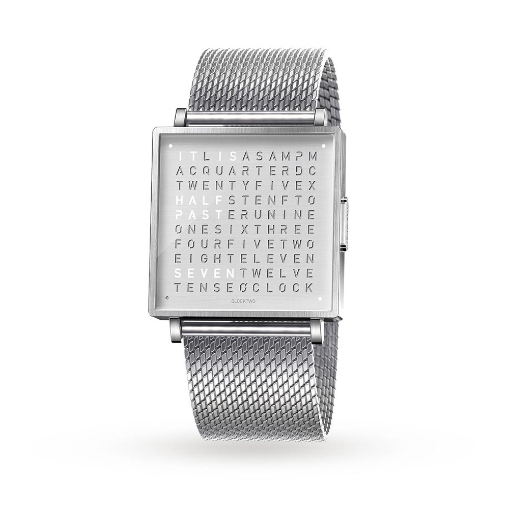 Qlocktwo 35mm Fine Steel Wristwatch by Biegert and Funk